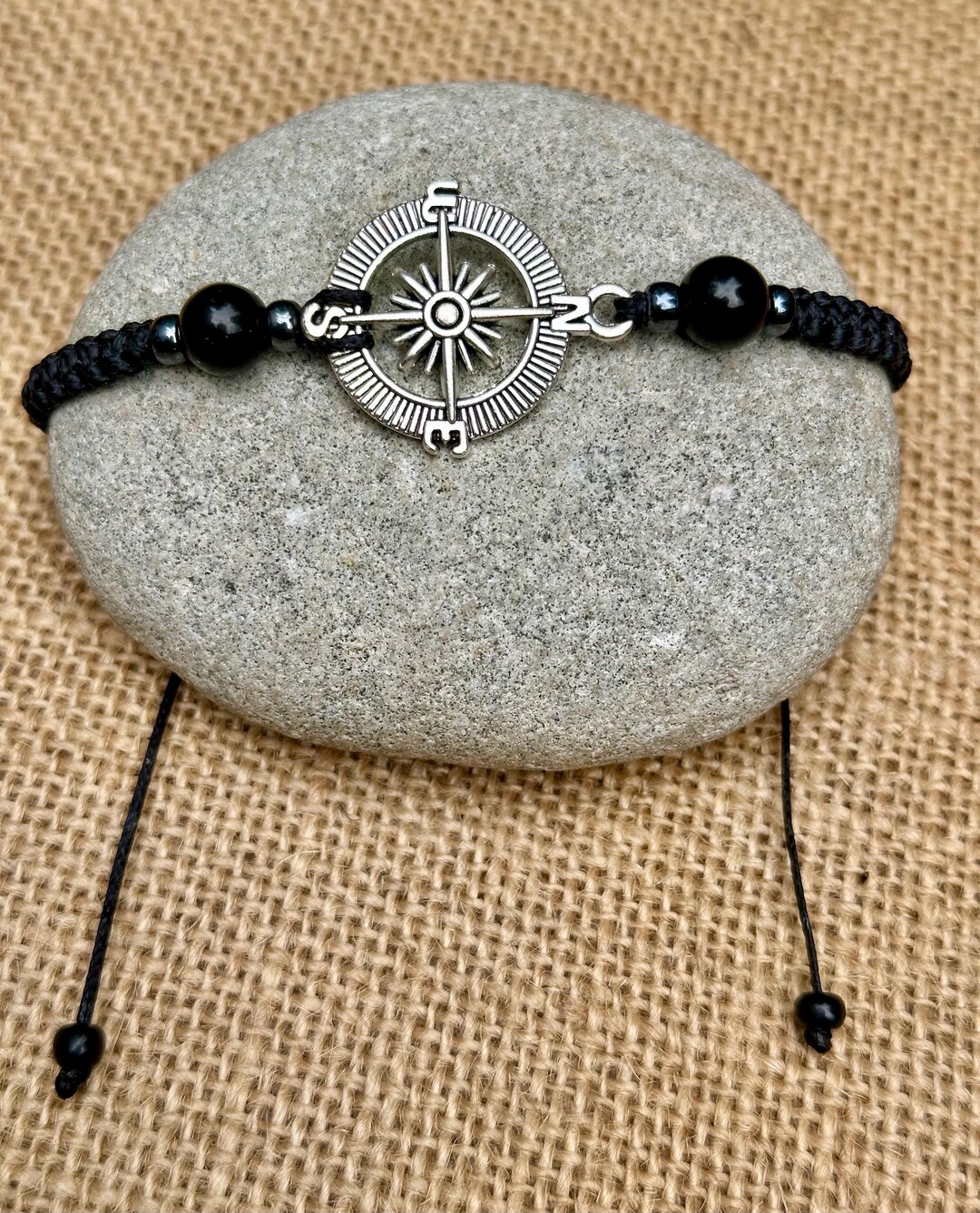 Compass Bracelet-travel Jewellery-men’s Compass Bracelet-adjustable ...