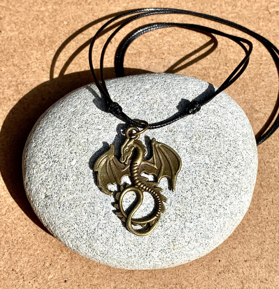 Dragon Pendant-dragon Necklace-fantasy Necklace-dragon Fan-dragon ...