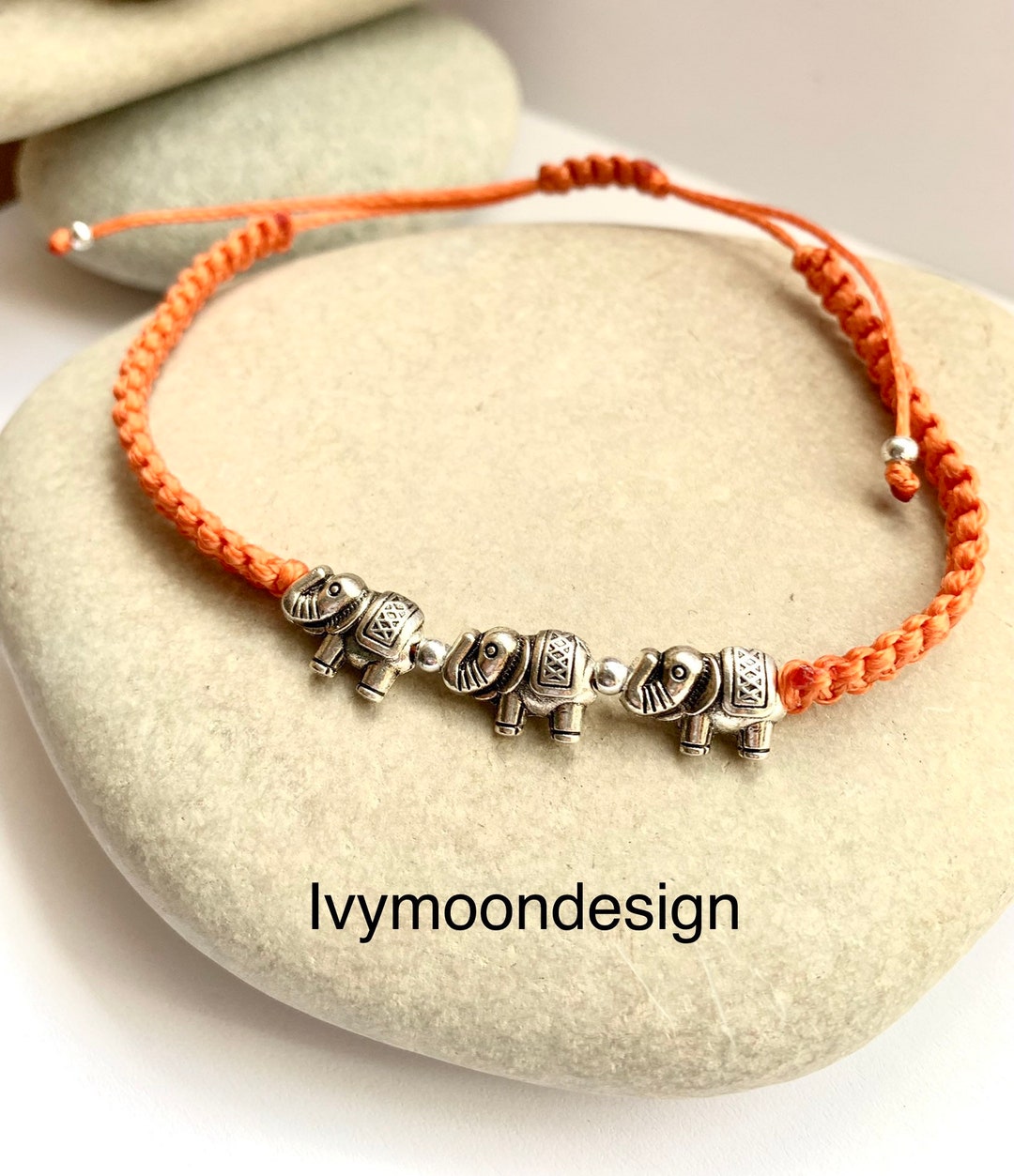 Handmade Elephant Charm Bracelet – Braided Lucky Jewelry - Etsy