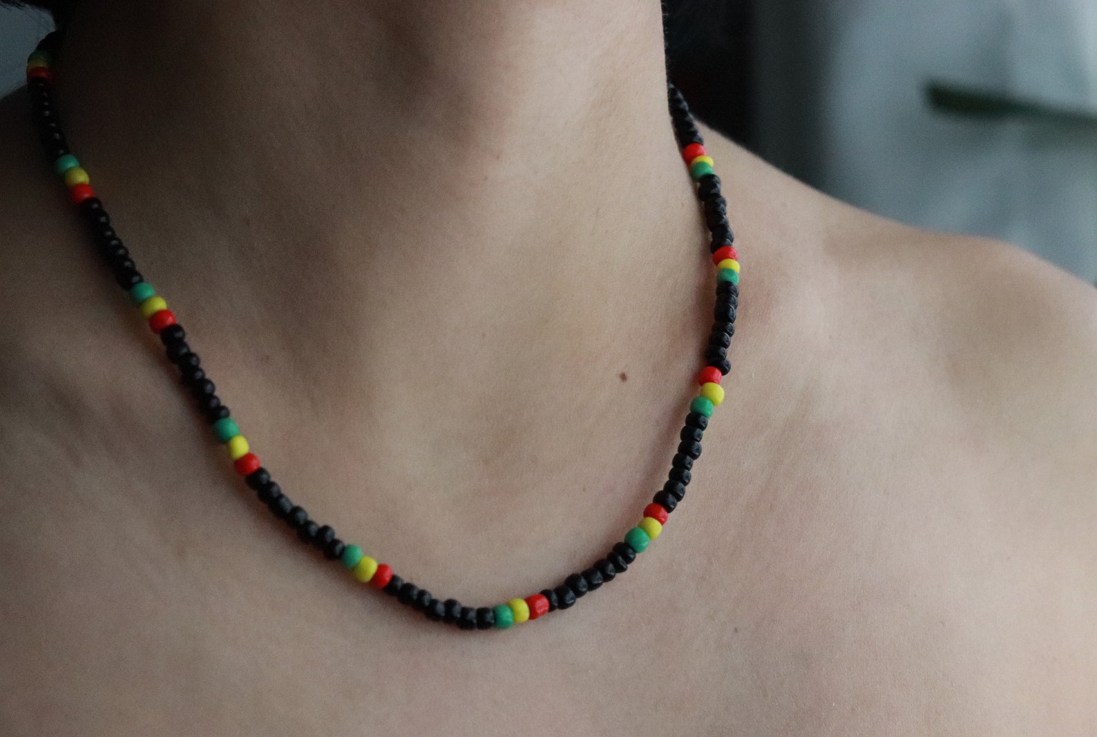 Handmade Necklace-reggae Necklace-rasta Beaded Necklace-rastafarian ...
