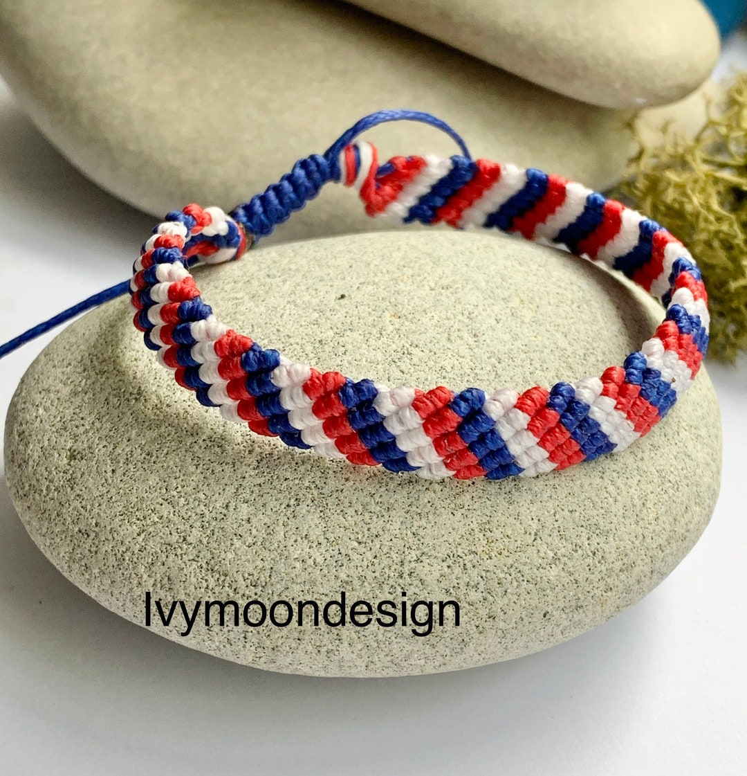 Handmade Bracelet-red Blue White Flag-france Flag-uk Flag-friendship ...