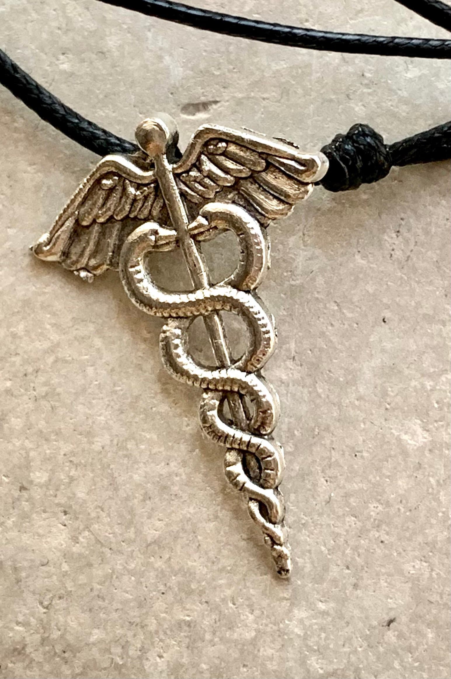 Caduceus Pendant Caduceus Necklace symbol of | Etsy