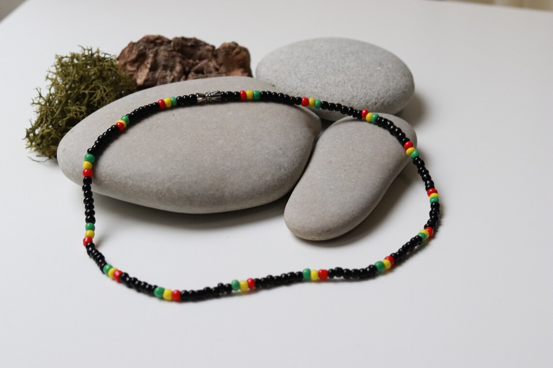 Handmade Necklace-reggae Necklace-rasta Beaded - Etsy UK
