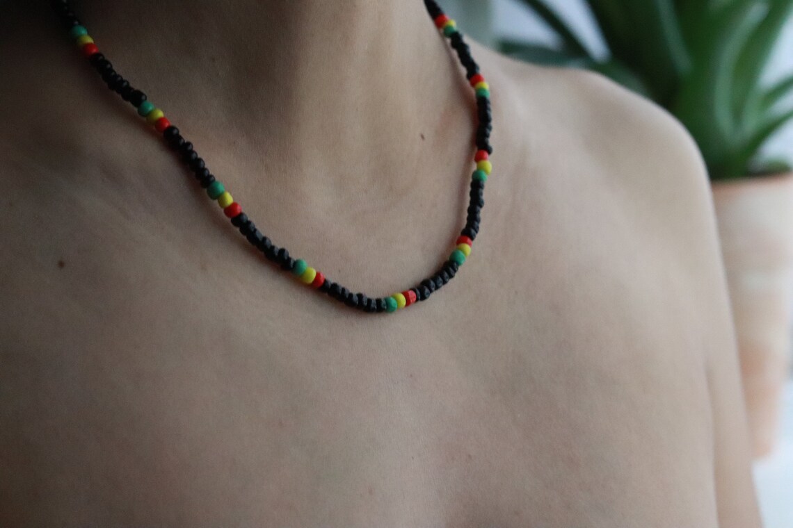 Handmade Necklace-reggae Necklace-rasta Beaded - Etsy UK