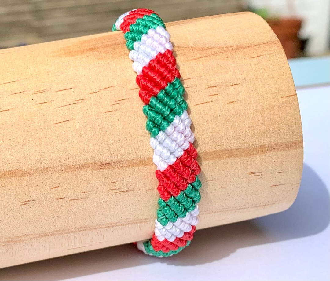 Friendship Bracelet-knots Bracelet-waterproof-red White Green-italy ...