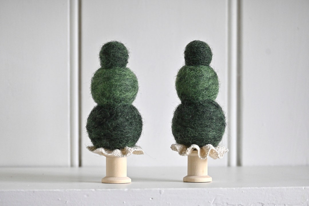 Needlefelted Topiary Tree - Three Ball Shaped - Etsy