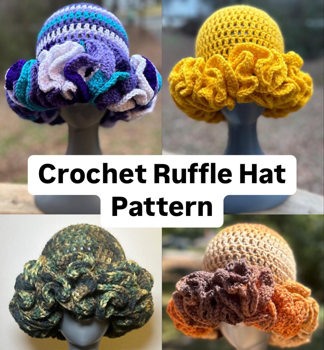 Easy Crochet Ruffle Hat Pattern | Digital Pattern - Etsy