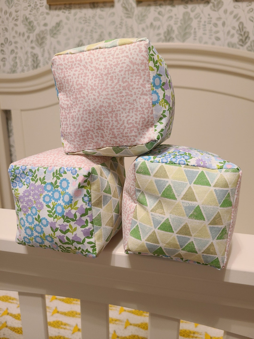 Sensory Blocks Spring Flowers set of 3 Fun, Engaging Cloth Blocks for ...