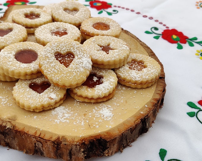 A Dozen of Homemade German Linzer Cookies original German Size 2 Inch ...