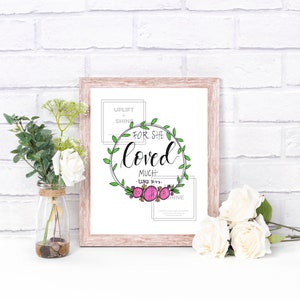 Hand Drawn Printable Scripture Christian Bible Verse Inspirational Wall ...