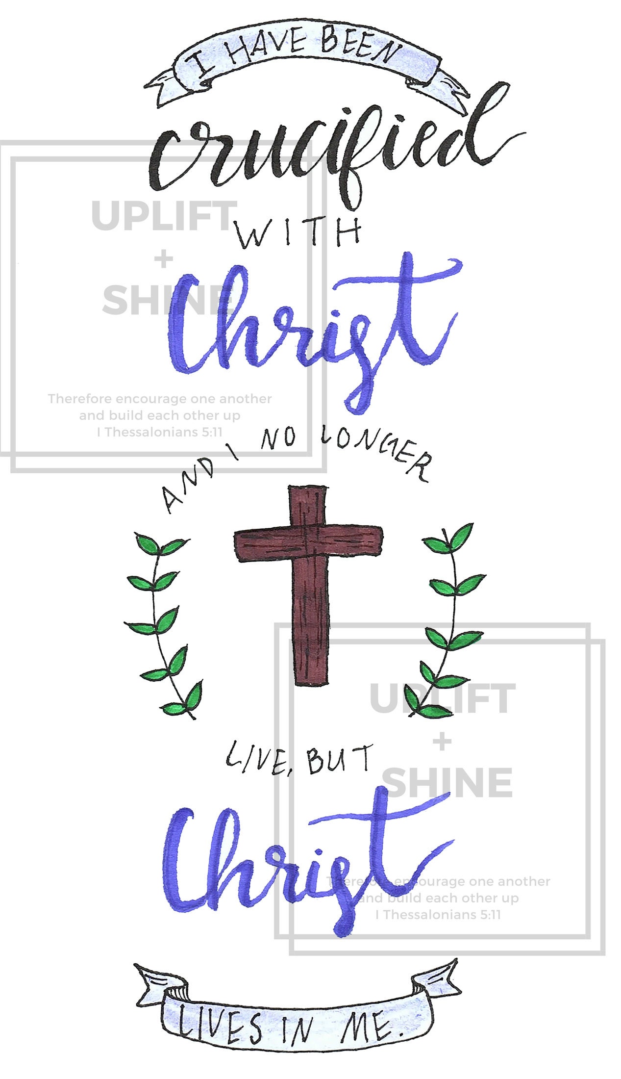 Hand Drawn Printable Scripture Christian Bible Verse Inspirational Wall ...