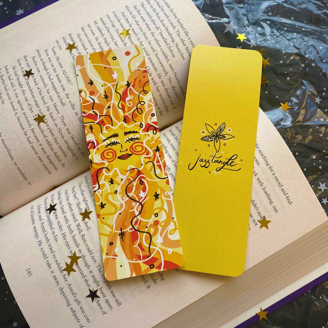 Sun and Moon Bookmarks, Zentangle Design, Celestial Book Accessories ...