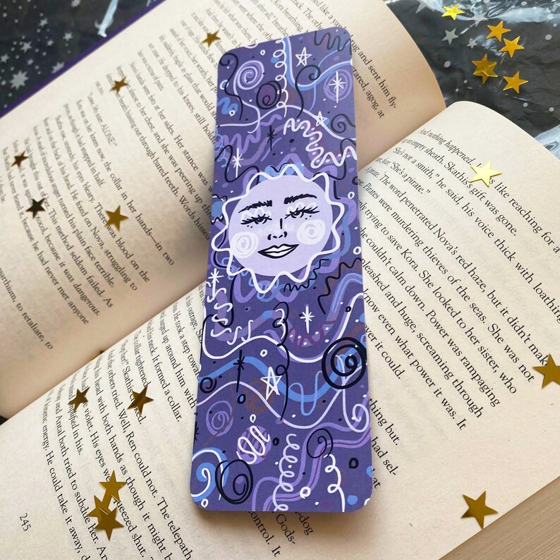 Moon Bookmark Moon Zentangle Design Celestial Book - Etsy