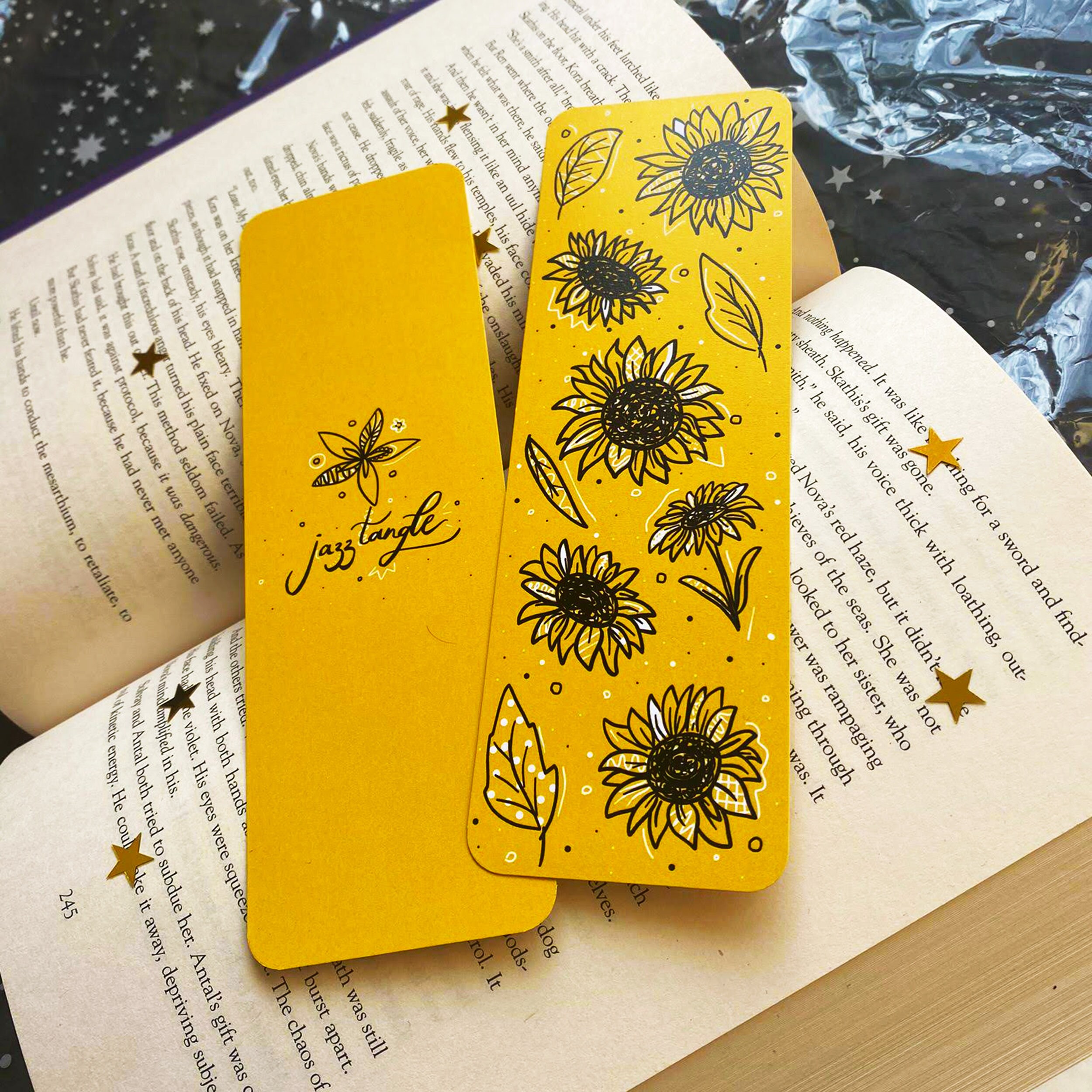 Sunflower Bookmark, Sunflower Zentangle Design, Botanical Book ...