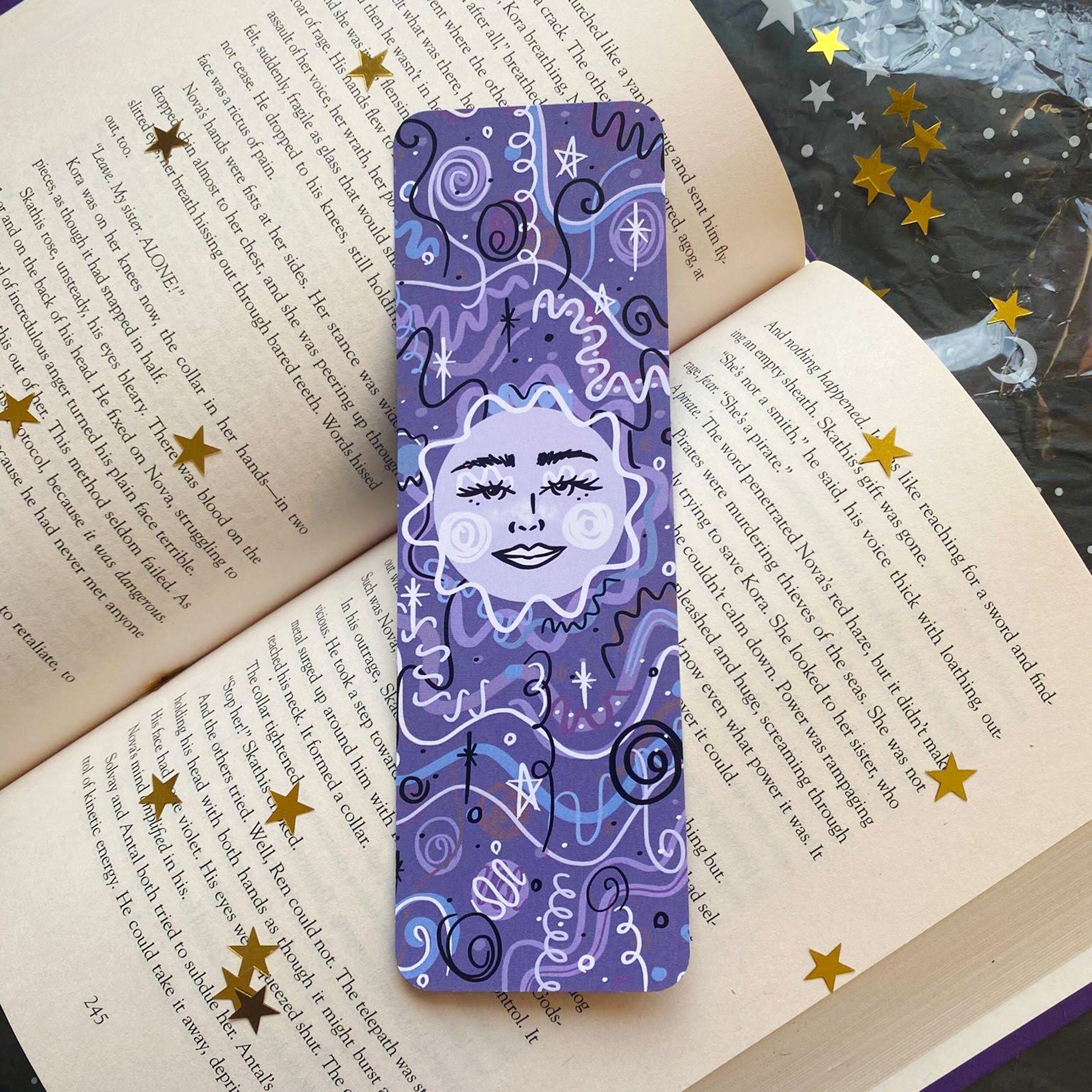 Moon Bookmark Moon Zentangle Design Celestial Book - Etsy