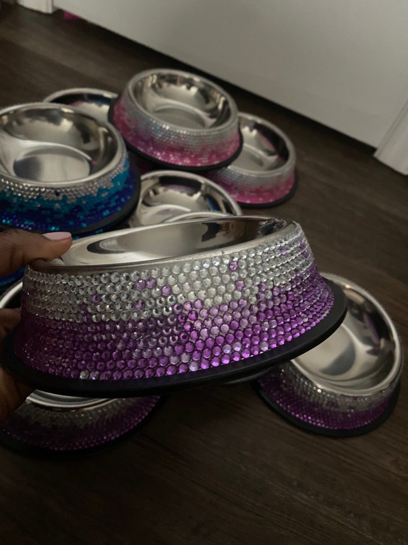 Bling Ombré Dog Cat Food Bowl Bling Pet Bowl Cute Fancy Dog - Etsy