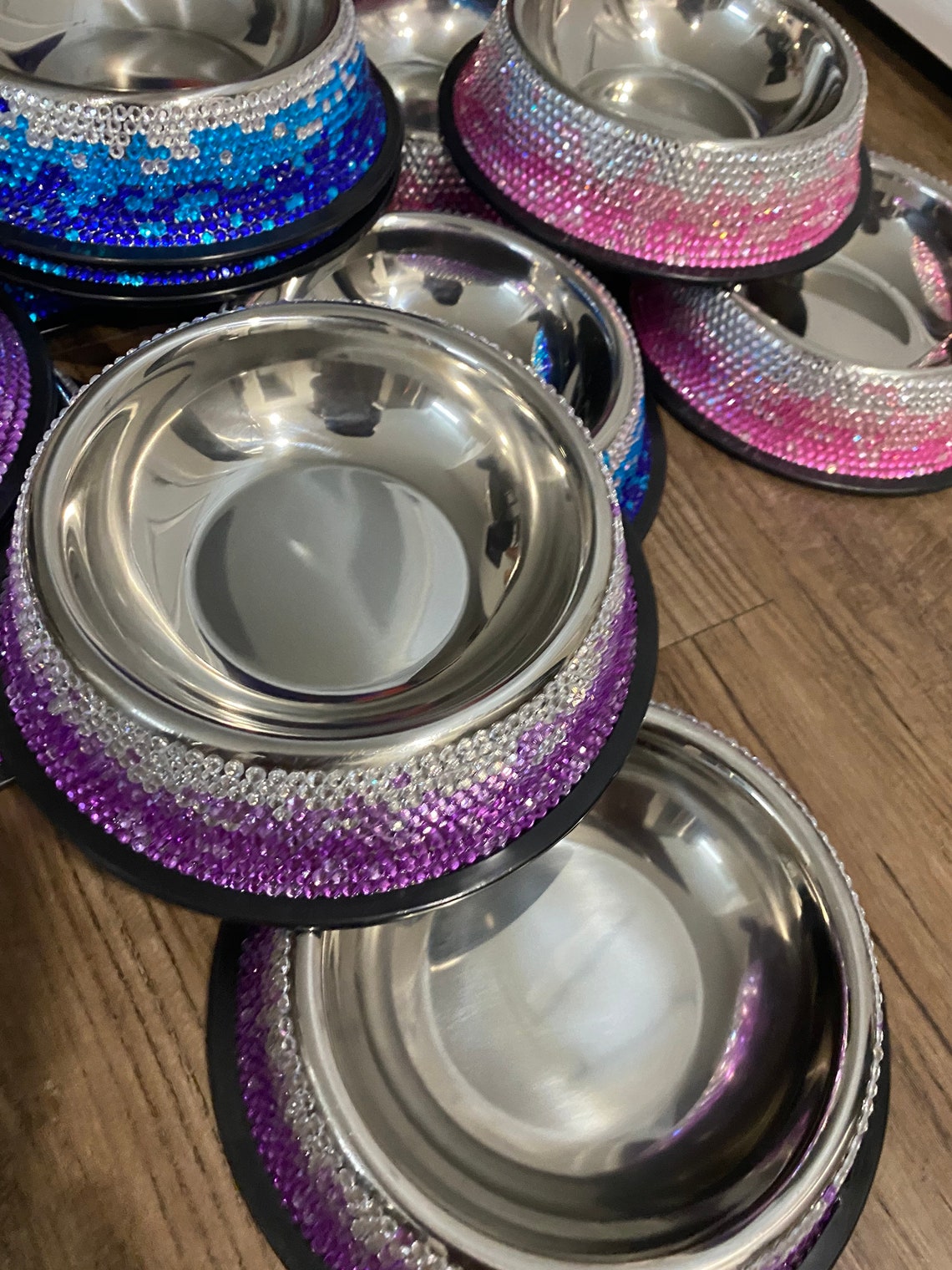 Bling Ombré Dog Cat Food Bowl Bling Pet Bowl Cute Fancy Dog - Etsy