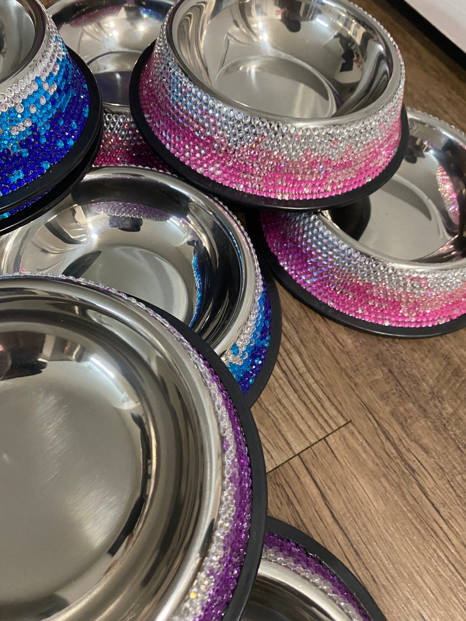 Bling Ombré Dog Cat Food Bowl Bling Pet Bowl Cute Fancy Dog - Etsy