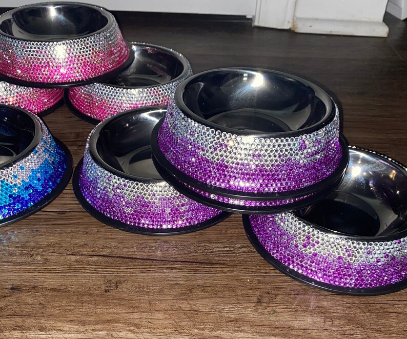 Bling Ombré Dog Cat Food Bowl Bling Pet Bowl Cute Fancy Dog Food Bowl ...
