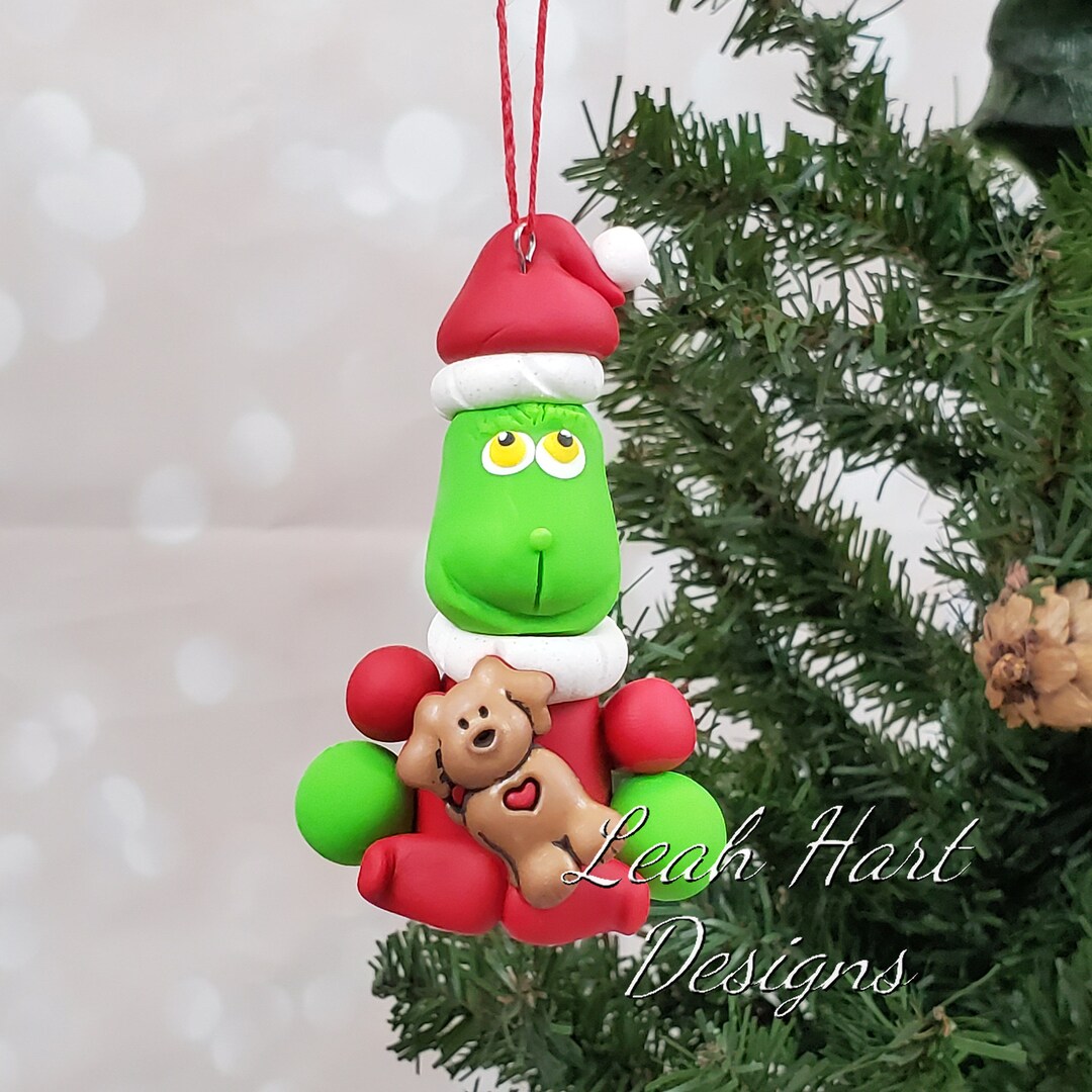 The Grinch Santa Handmade Polymer Clay Christmas Ornament - Etsy