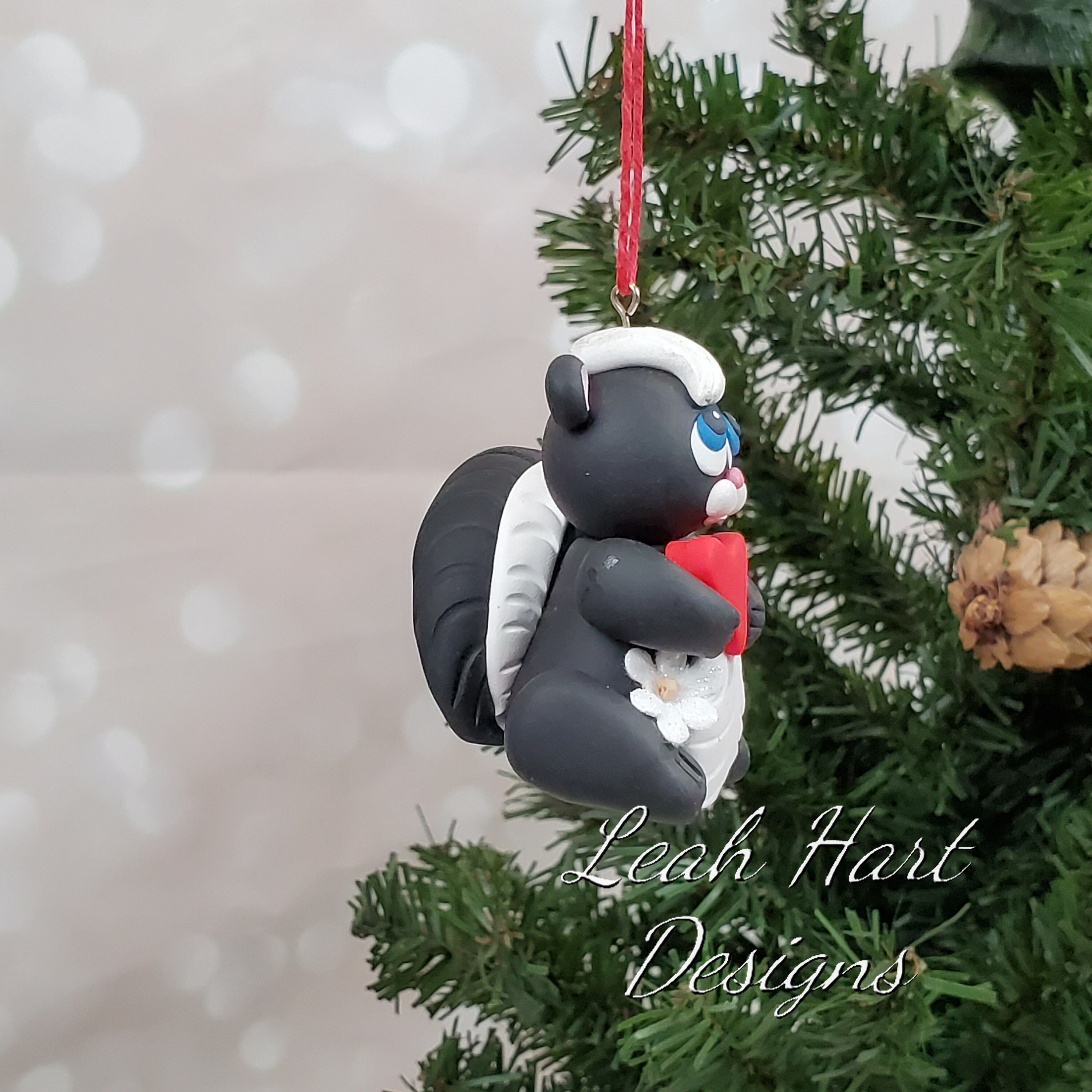 Le Pew Skunk Handmade Polymer Clay Christmas Ornament - Etsy