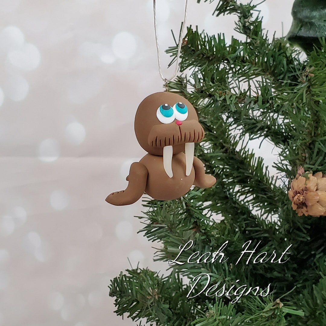 Wally Walrus Handmade Polymer Clay Christmas Ornament - Etsy