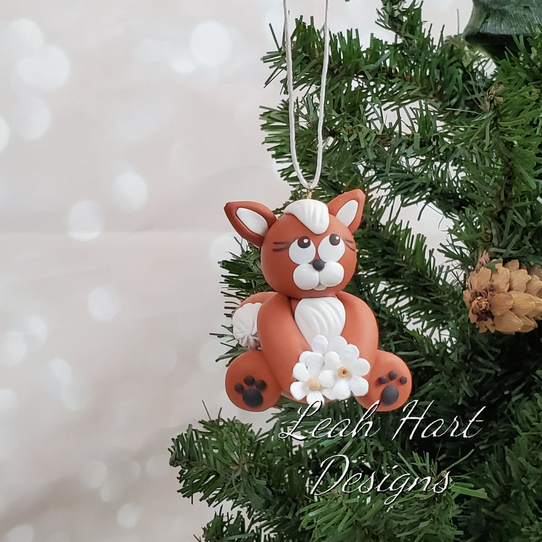 Foxy Fox Handmade Polymer Clay Christmas Ornament - Etsy