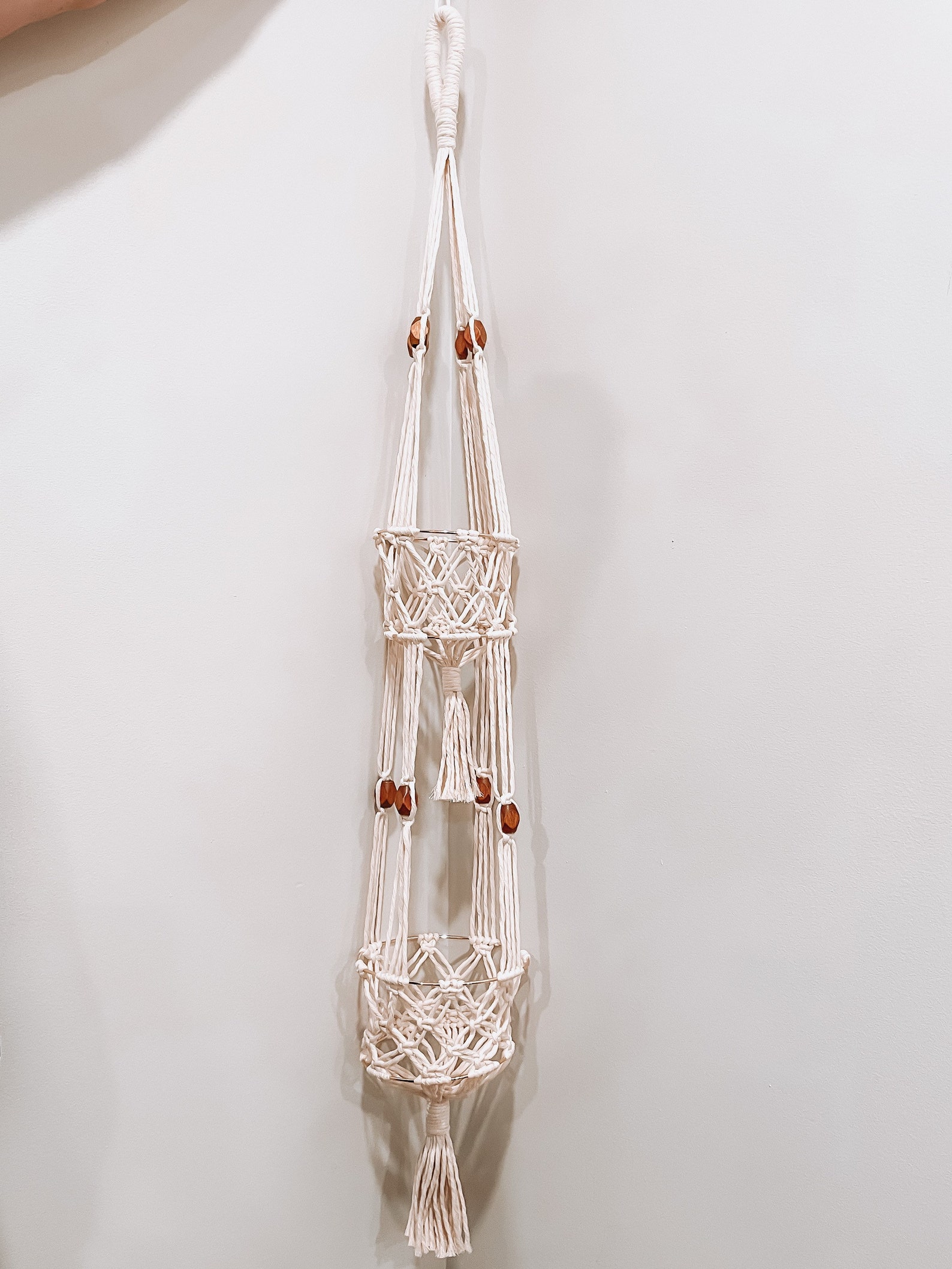 Two Tiered Macrame Basket - Etsy