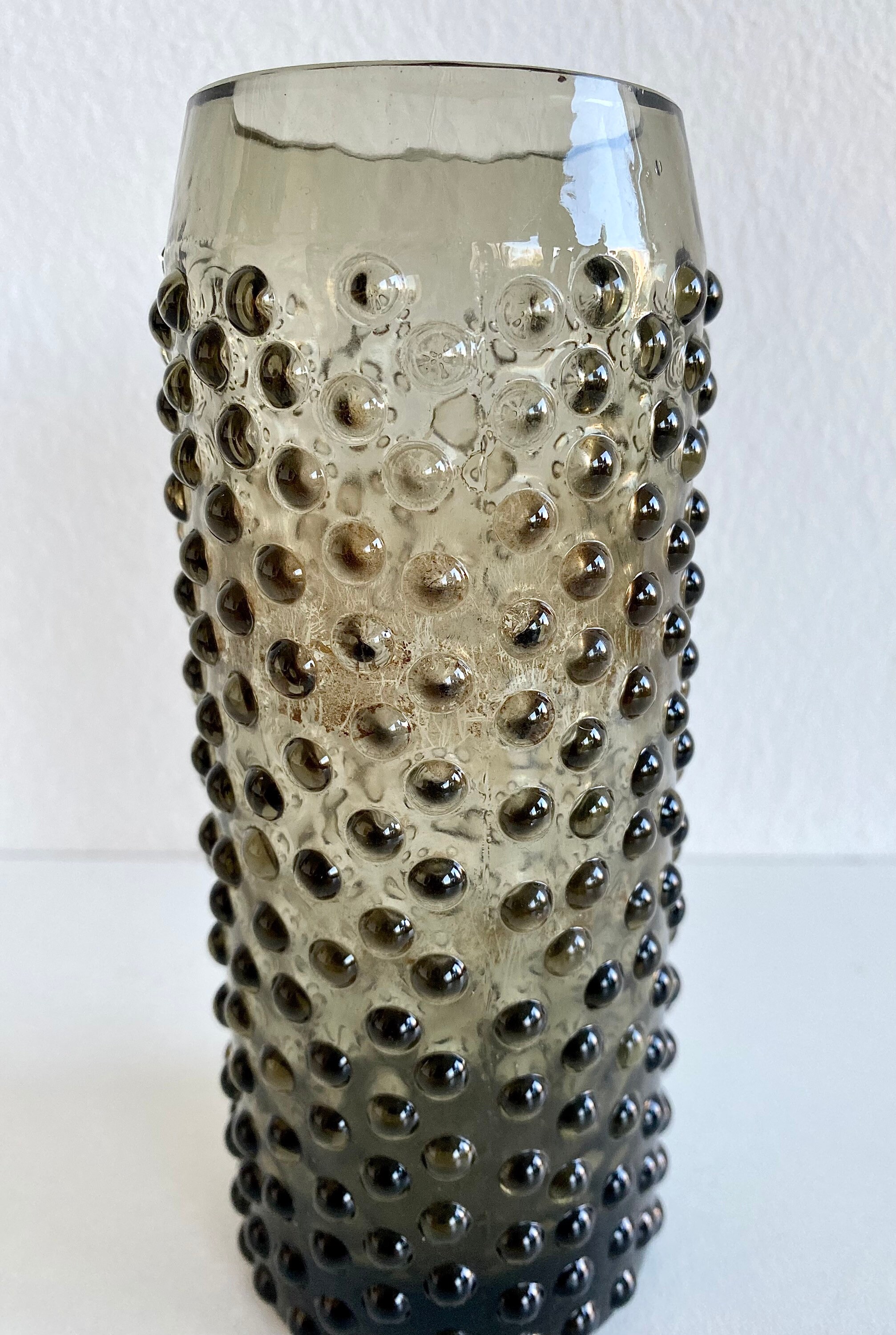 Vintage/ Bubble Glass Vase/ Rosenthal/ Knobs/ Smoked Glass/ - Etsy