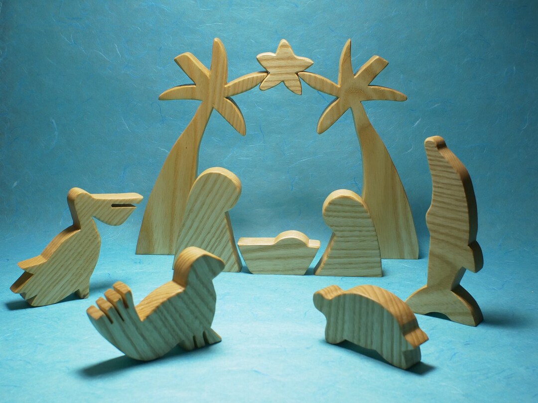 COASTAL NATIVITY SET; Original Design, Handmade, Finished With Non ...