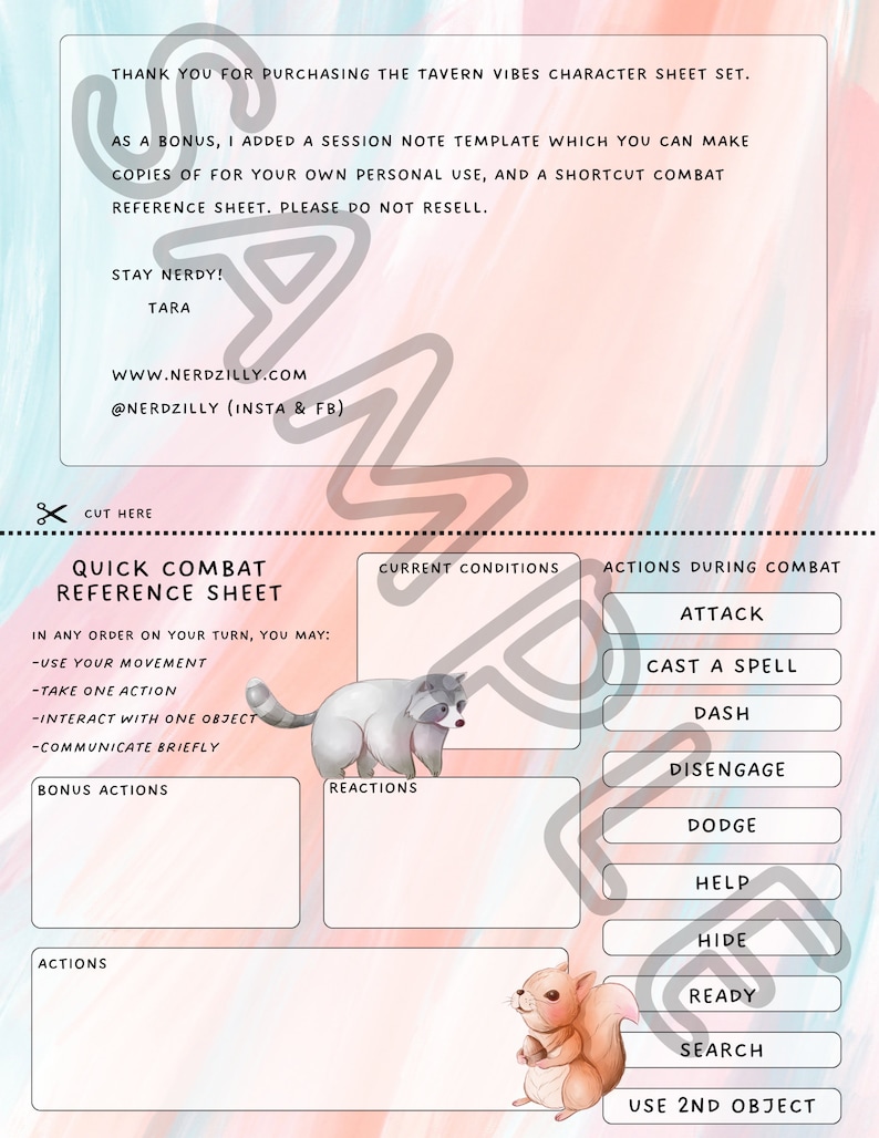 Dnd 5e Character Sheets Critters Form Fillable - Etsy