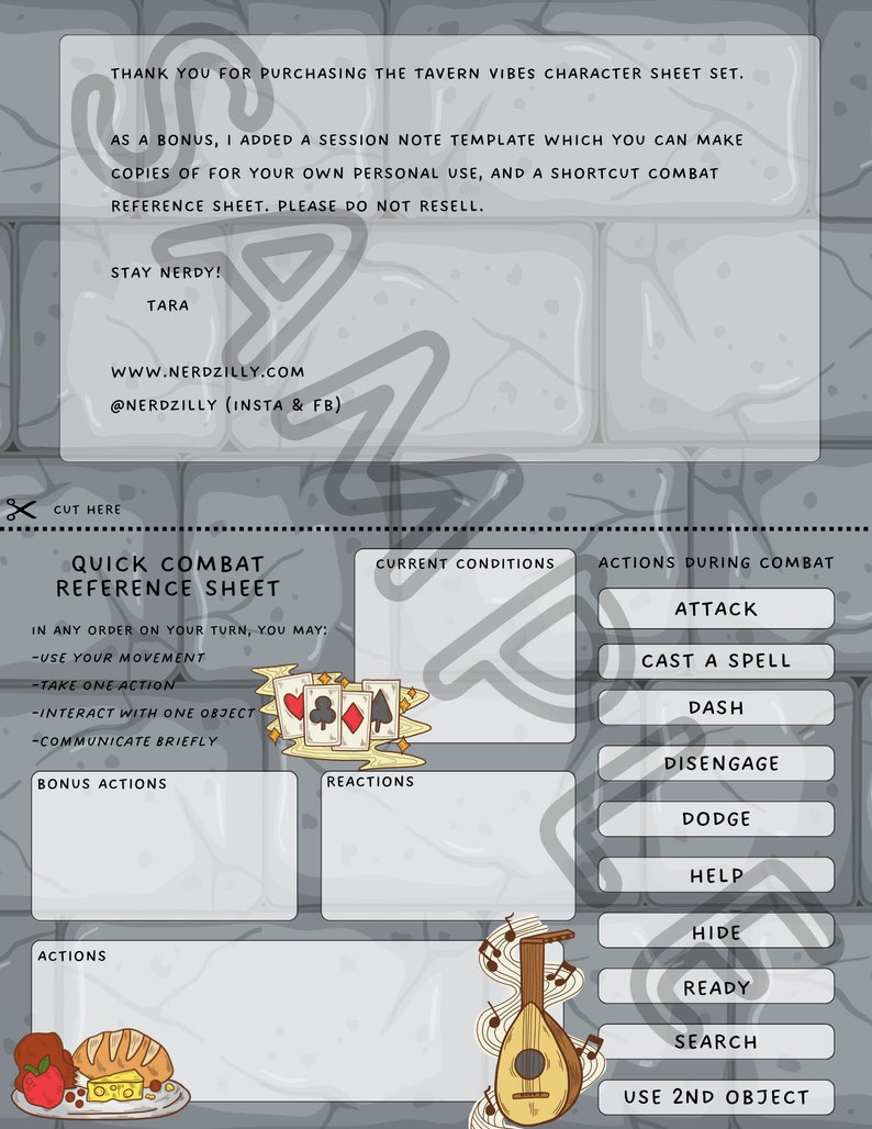 Dnd 5e Character Sheets Tavern Vibes Form Fillable - Etsy