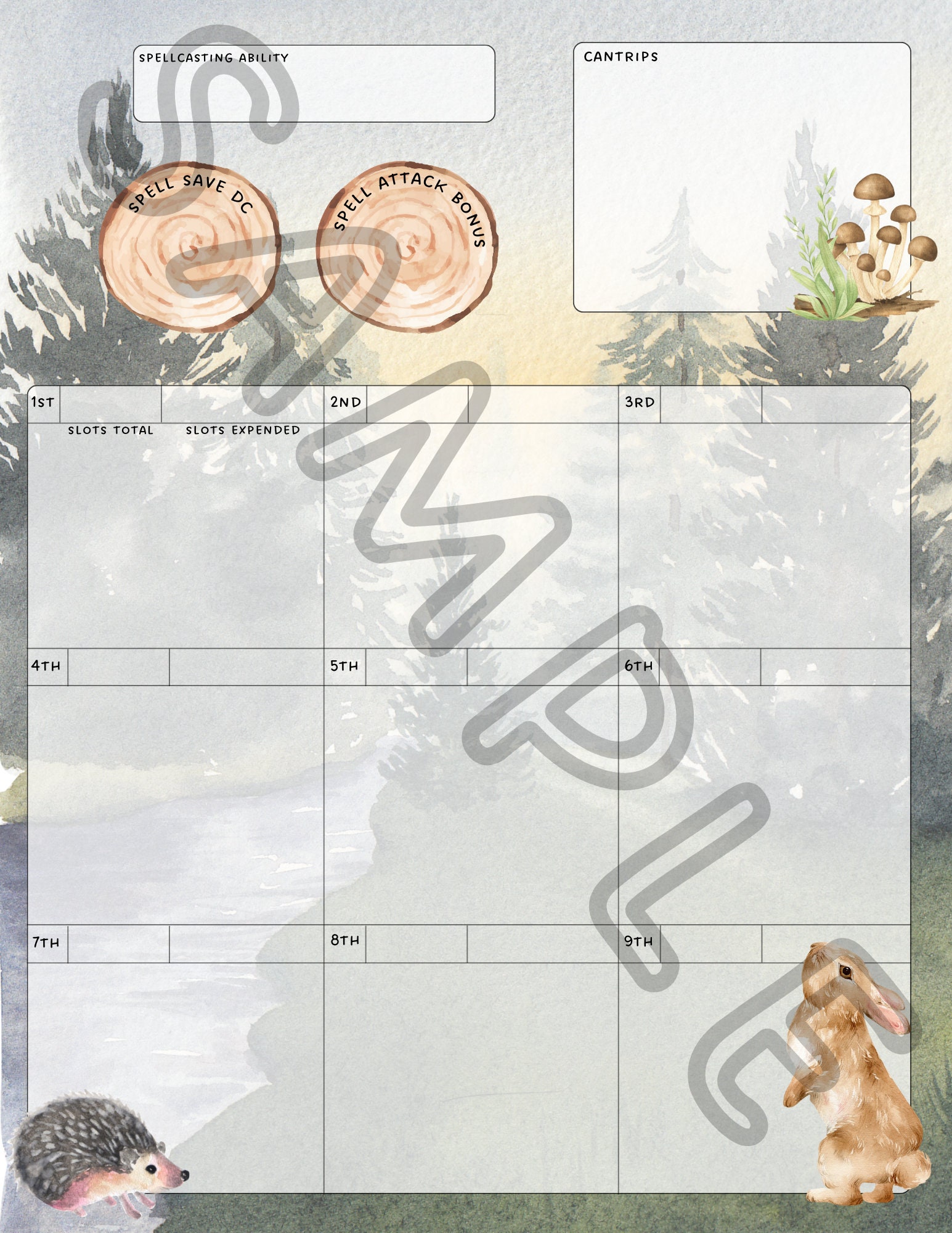 Dnd 5e Character Sheet Woodland Adventurer Form Fillable - Etsy Australia