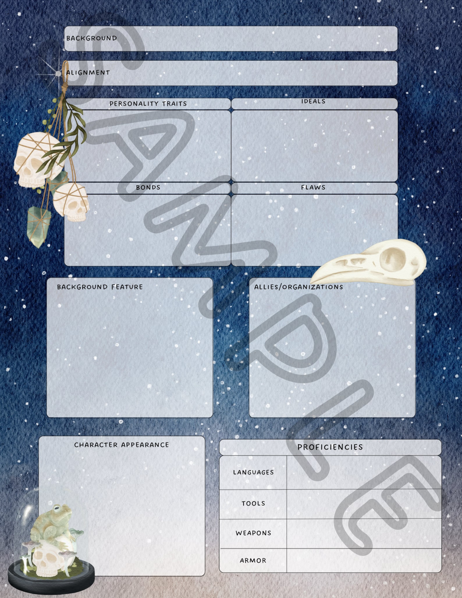 Dnd 5e Character Sheets Witchy Vibes Form Fillable - Etsy