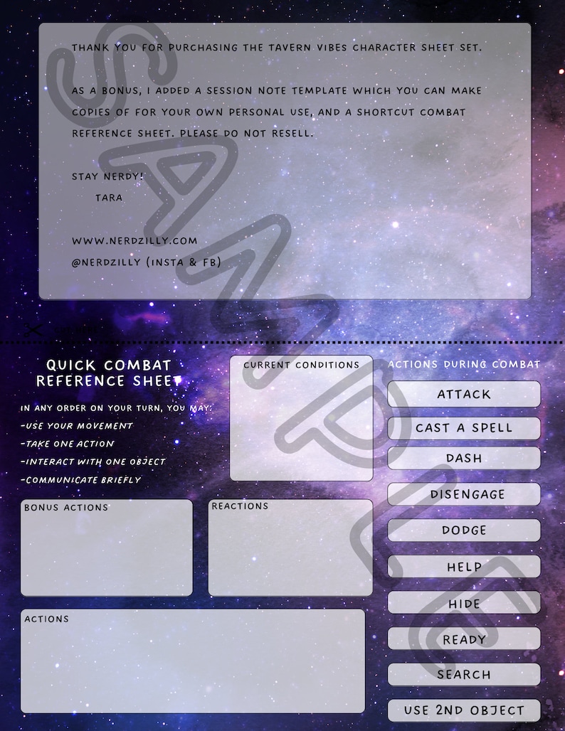 Dnd 5e Character Sheets Space Form Fillable - Etsy