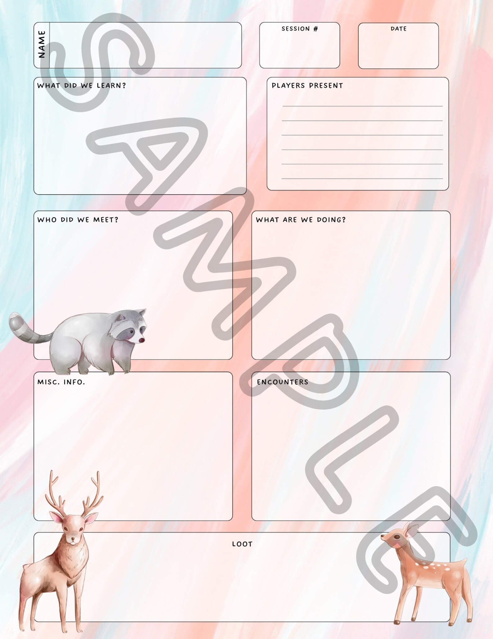 Dnd 5e Character Sheets Critters Form Fillable - Etsy