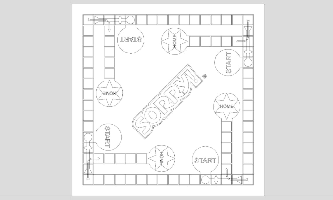 Hand Drawn Sorry Board Game Template for CNC or Laser Cutter. - Etsy