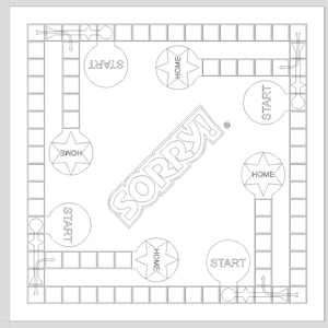 Hand Drawn Sorry Board Game Template for CNC or Laser Cutter. - Etsy