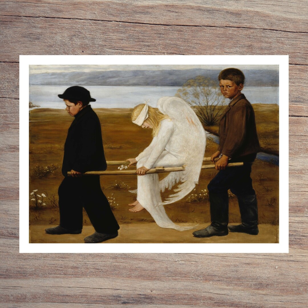 The Wounded Angel Painting Print, Hugo Simberg Art Print, Famous Wall ...