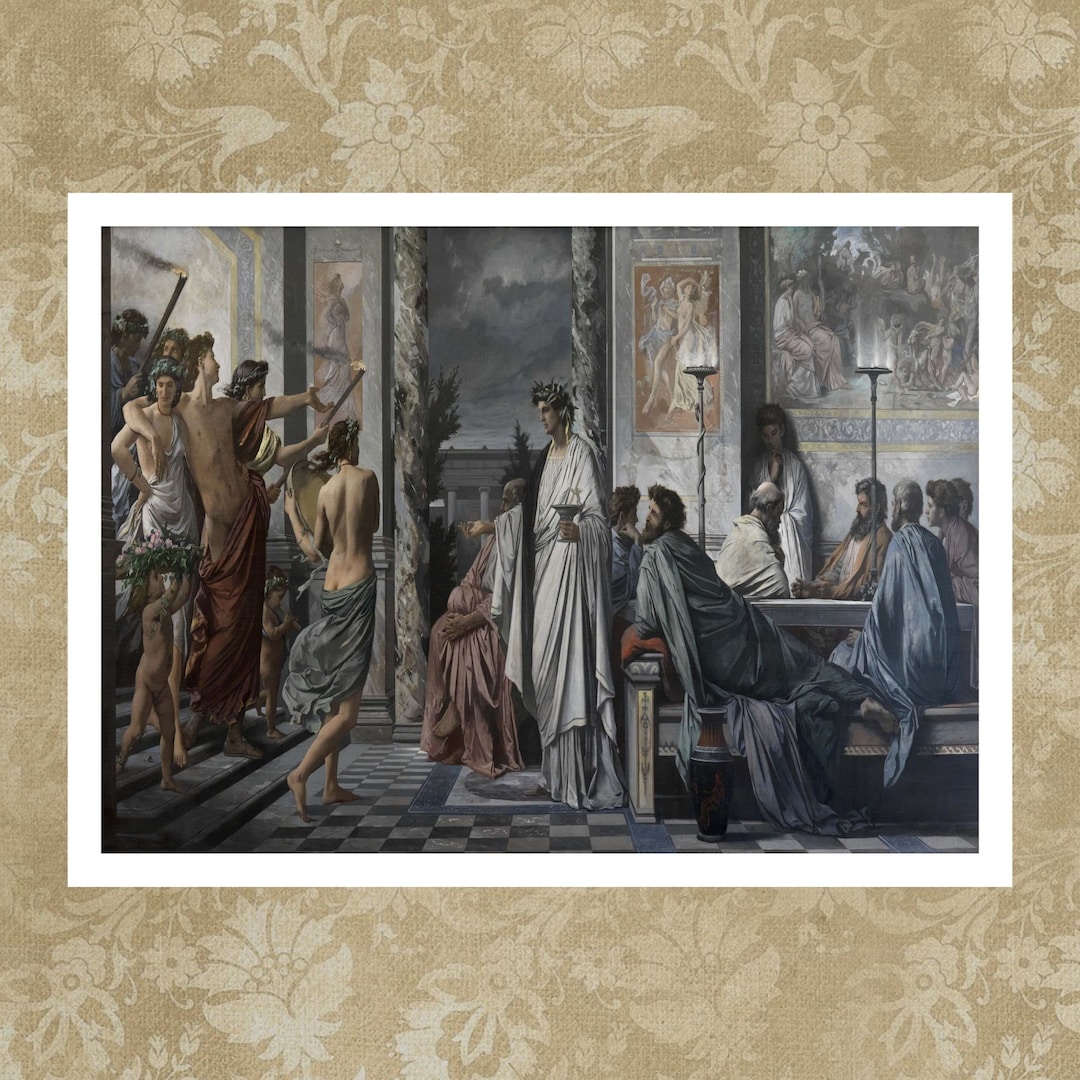 Plato's Symposium Painting Print, Anselm Feuerbach Painting, Fine Art ...