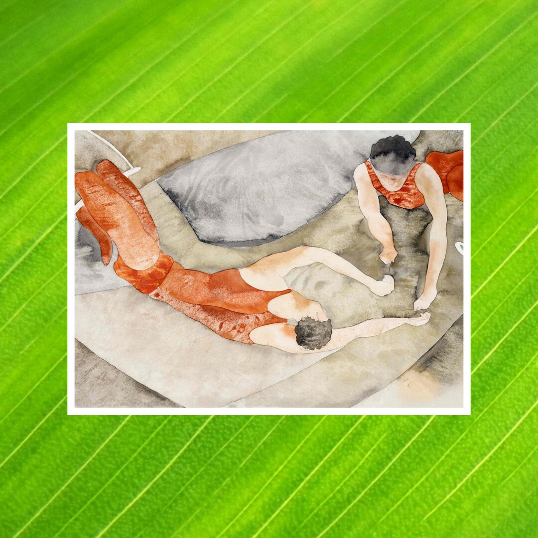 Two Trapeze Performers in Red, Charles Demuth, Famous Painting, Wall ...