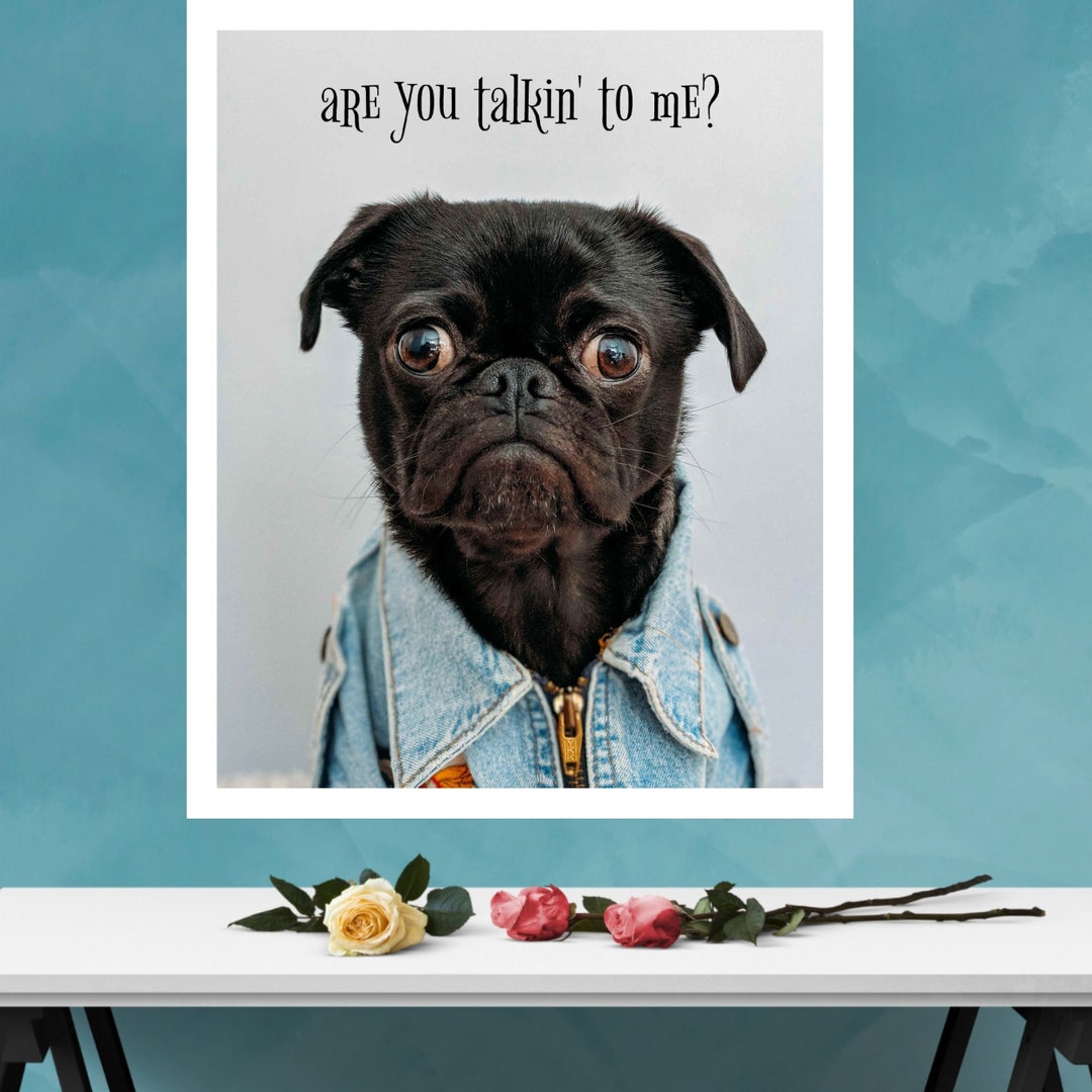 Lustiger Mops Print, Taxifahrer Zitat, Bist du mit mir geredet ...