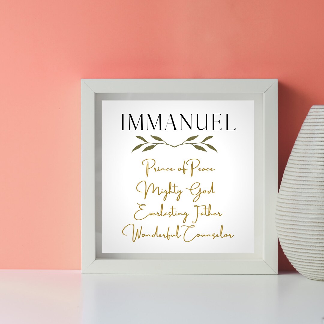 The Names of Immanuel Christian Wall Art Christmas Print Digital Print ...