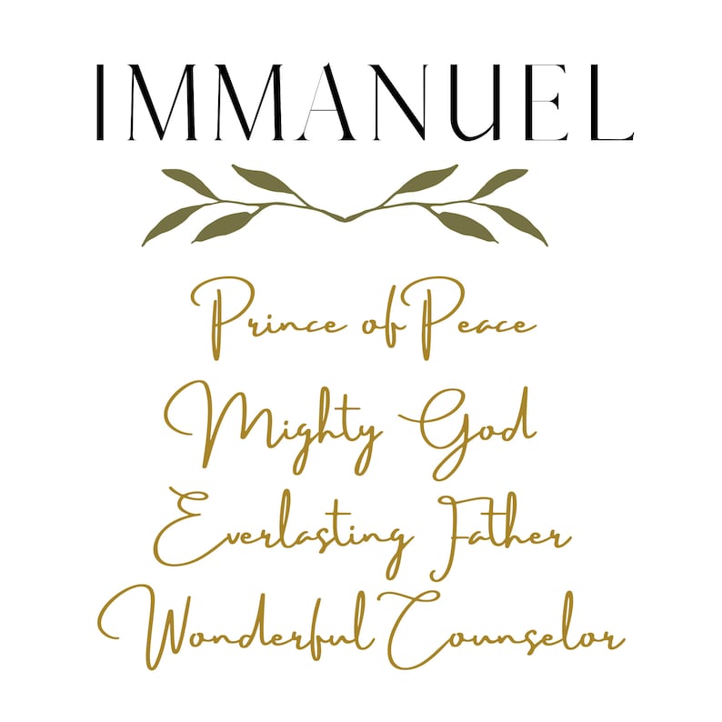 The Names of Immanuel Christian Wall Art Christmas Print Digital Print ...