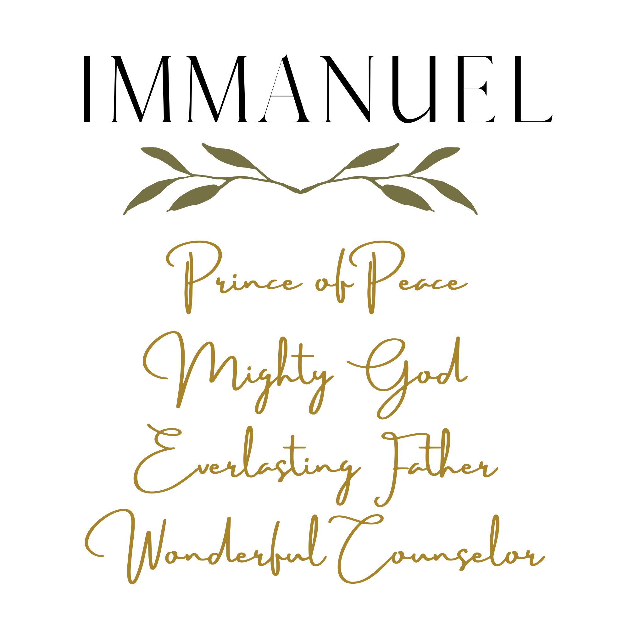 The Names of Immanuel Christian Wall Art Christmas Print Digital Print ...