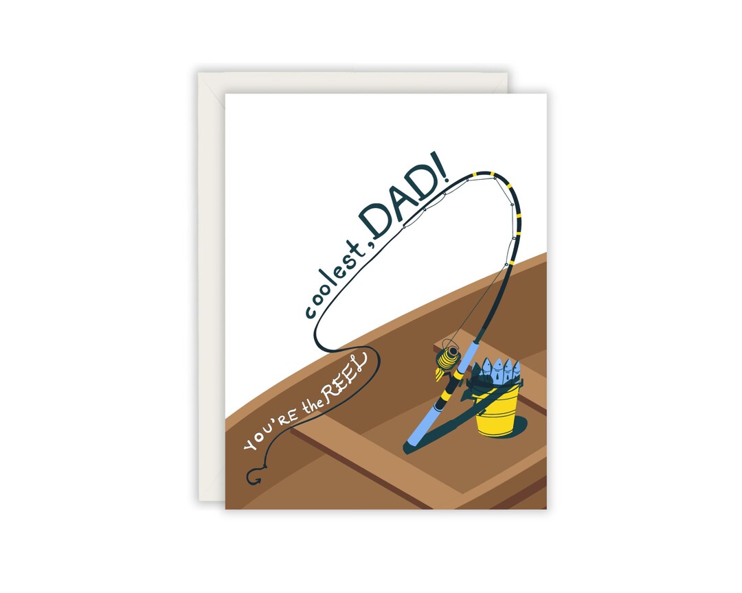 You're the Reel Coolest Dad - Fishing Father's Day Card - Fisher Card ...
