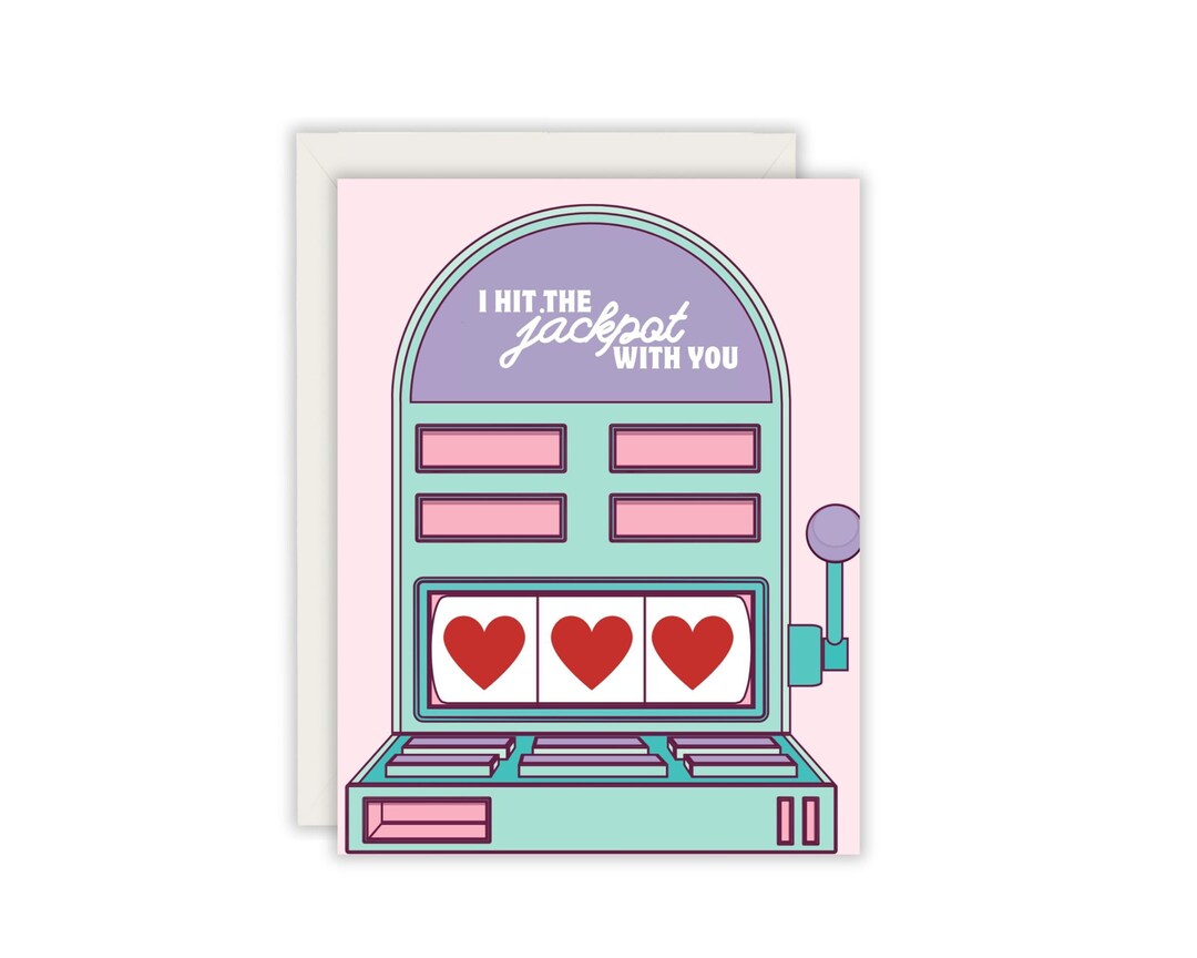 I Hit the Jackpot With You Card - Anniversary Card - Lover Card - Lotto ...