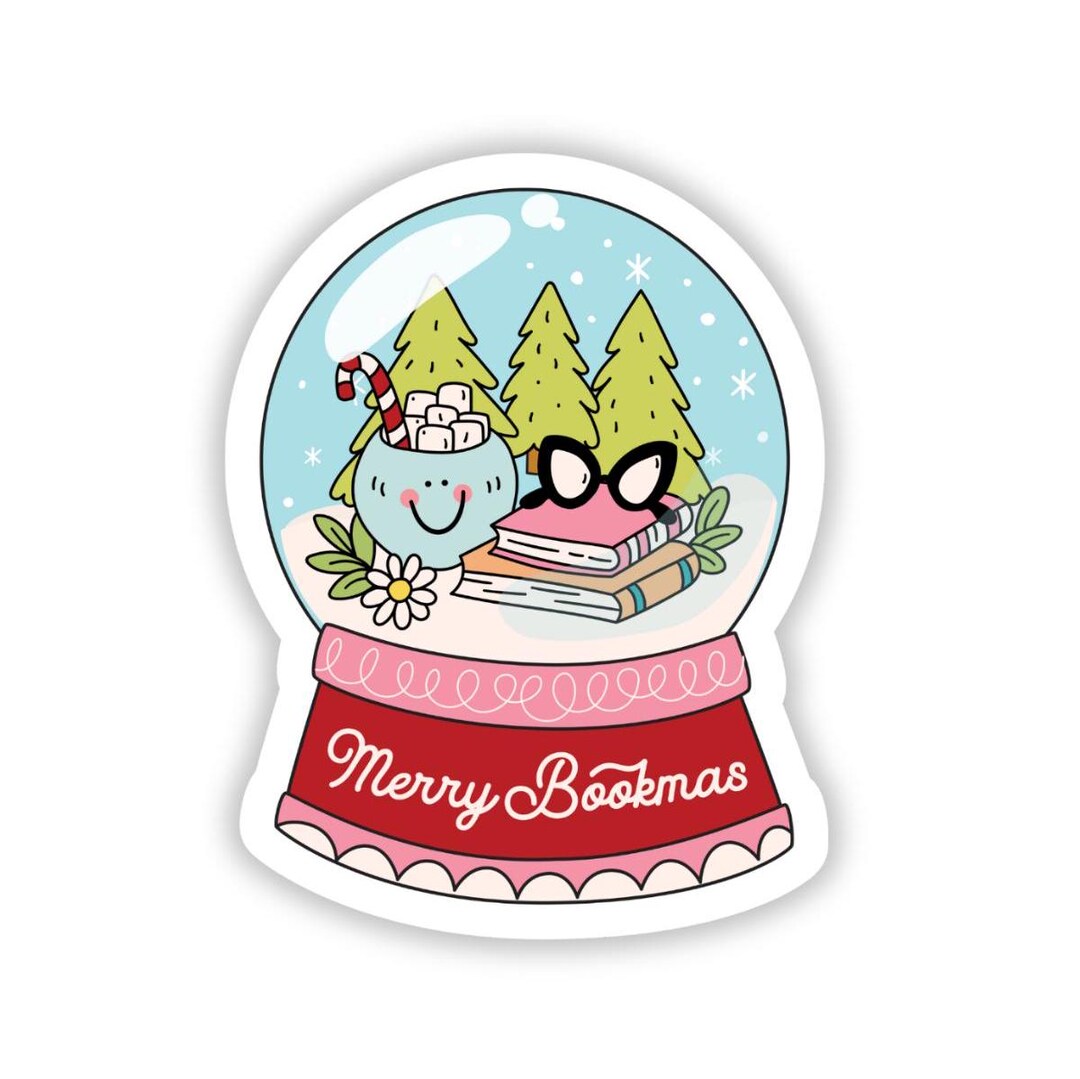 Merry Bookmas Snow Globe Sticker - Etsy
