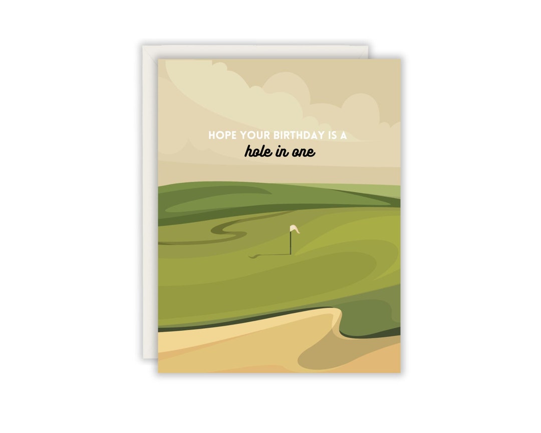 Hope Your Birthday is A Hole in One - Golfer Birthday Card - Golf Card ...