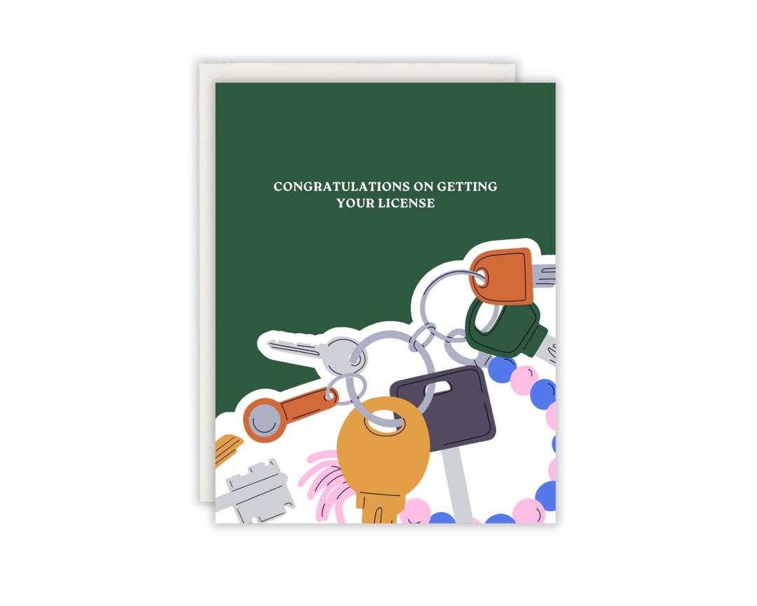 New Driver License Greeting Card: Congratulations Card - Etsy